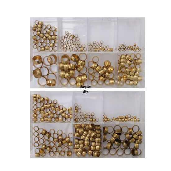2 X ASSORTED BOXS BRASS OLIVES METRIC + IMPERIAL COPPER PIPE TUBE AT119 ...
